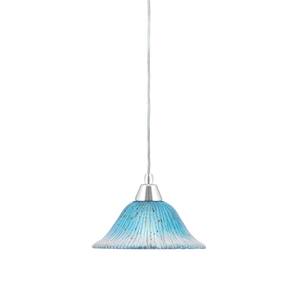 Bryson 100-Watt 1-Light Chrome Shaded Pendant Light Mini Pendant with 5 ...