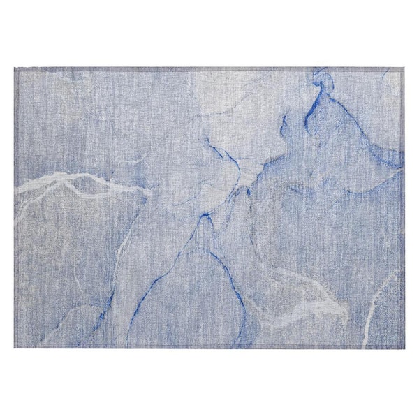 HomeRoots Blue 2 ft. x 3 ft. Abstract Indoor/Outdoor Area Rug ...