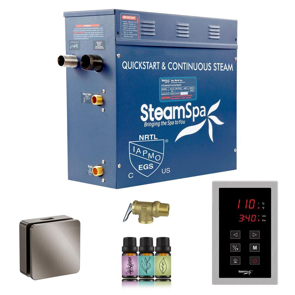 SteamSpa Oasis Series 4500-Watt Steam Generator with Continuous Steam ...