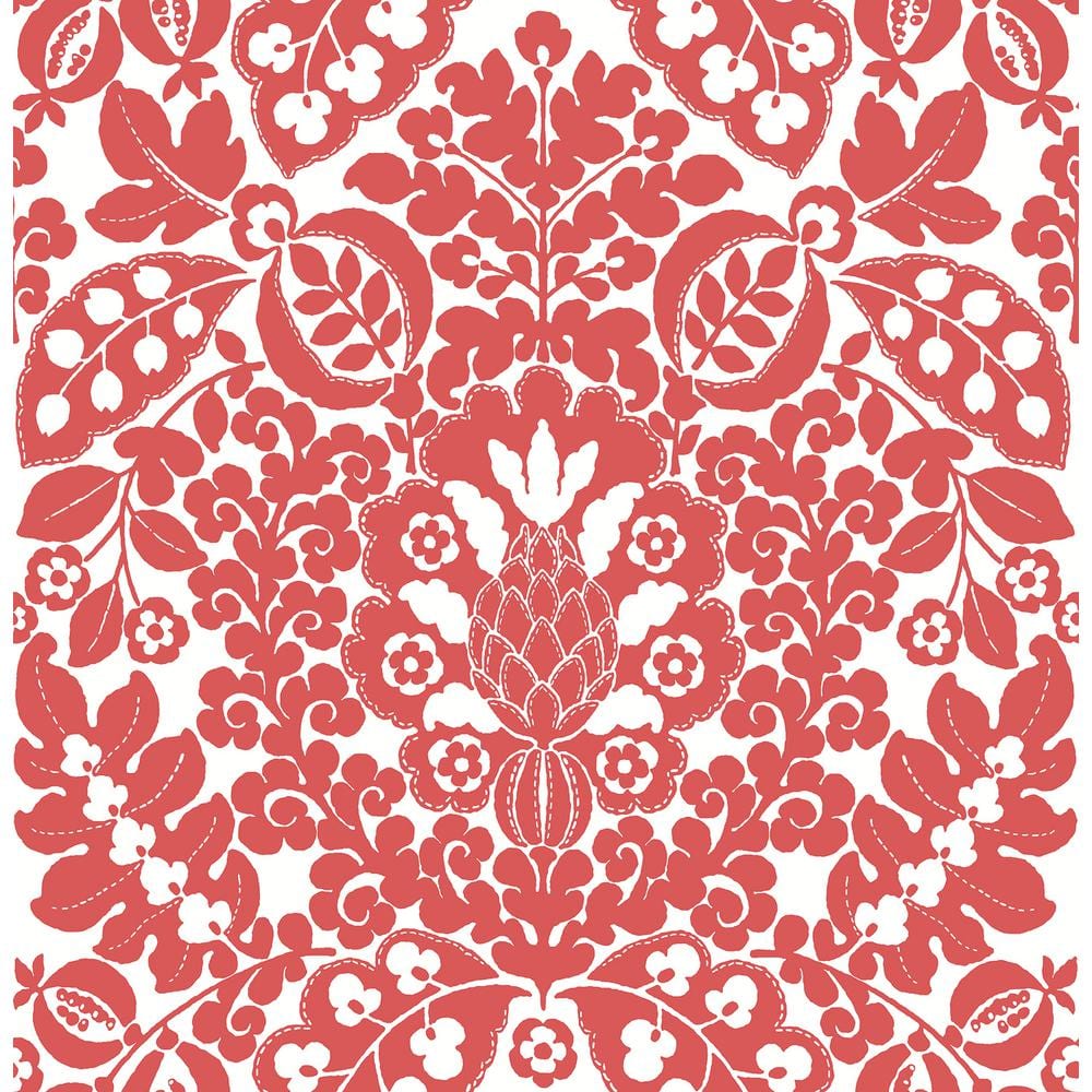 A-Street Prints Marni Red Fruit Damask Wallpaper Sample 4081-26336SAM ...