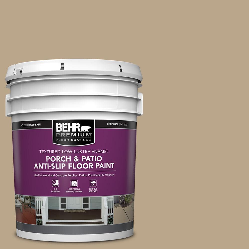 BEHR PREMIUM 5 gal. #710D-4 Harvest Brown Textured Low-Lustre Enamel ...