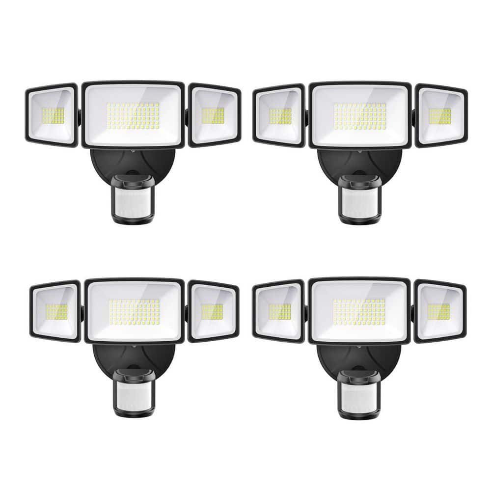 KIYAR 65 Watt Equivalent 6500 Lumen 180 Degree Black Motion Sensing ...