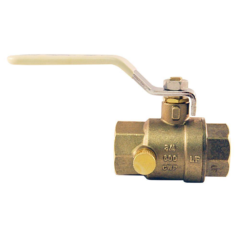 Apollo 3/4 in. Brass Ball Valve with Waste NPT Full-Port THD95A304 ...