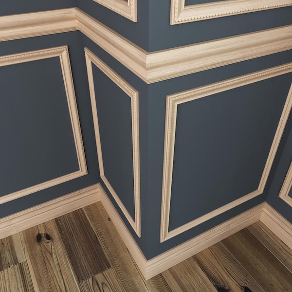 Ornamental Mouldings 1159 3/8 in. x 1-1/4 in. x 96 in. White Hardwood ...