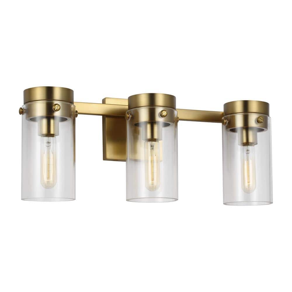 Generation Lighting Garrett 21.125 in. 3-Light Burnished Brass Vanity ...