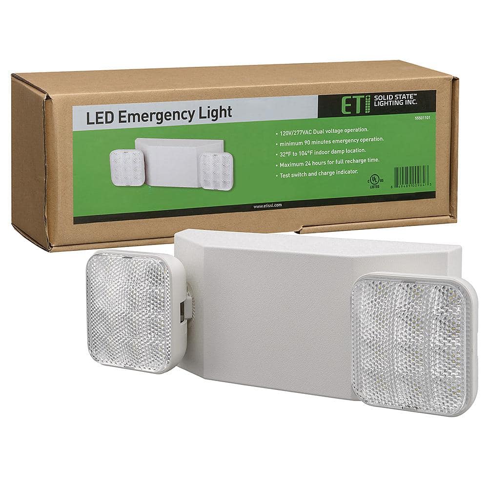 ETI LIGHTING 60-Watt Equivalent 2-Head White 2.4-Watt 249 Lumens Linear ...