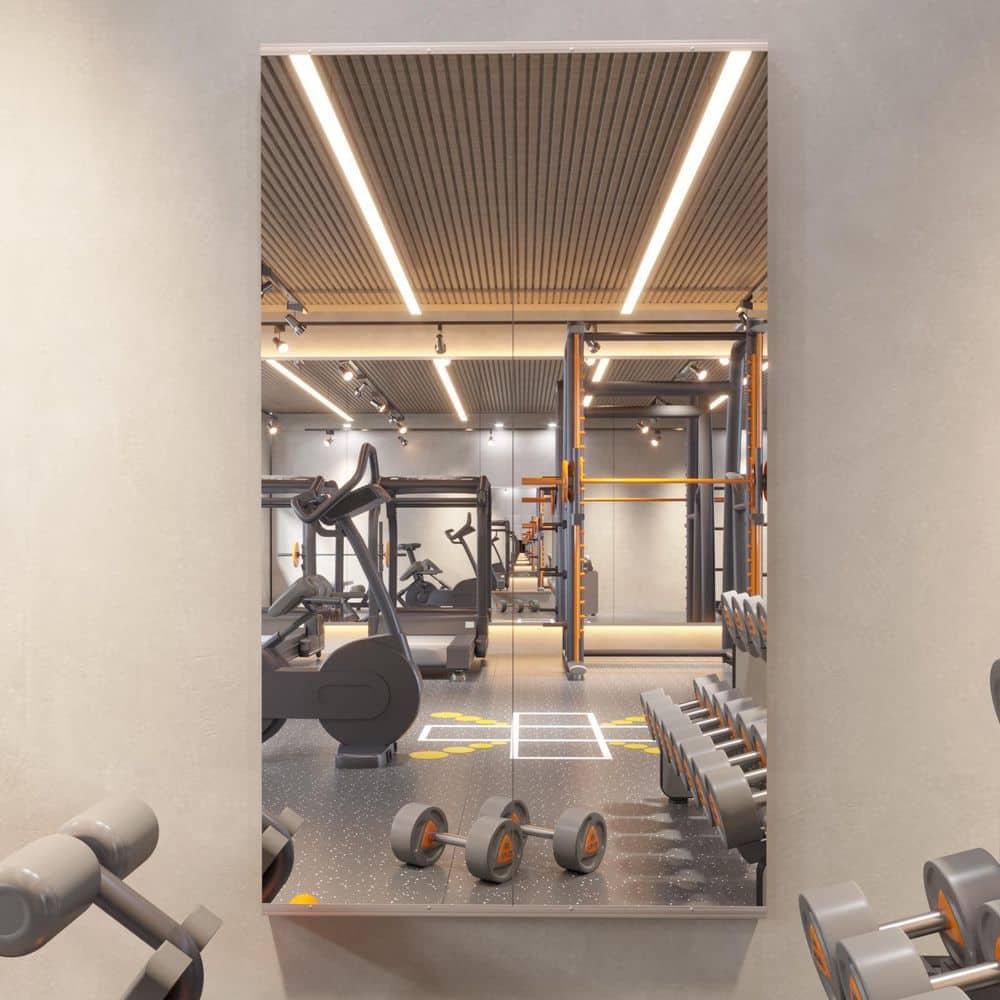 Swafrrt 2 Pieces 16 in. W x 56 in. H Rectangle Frameless Wall-Mounted ...