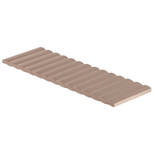 Ivy Hill Tile Sway Ribbed Taupe 3.93 in. x 11.81 in. Matte 3D Ceramic ...