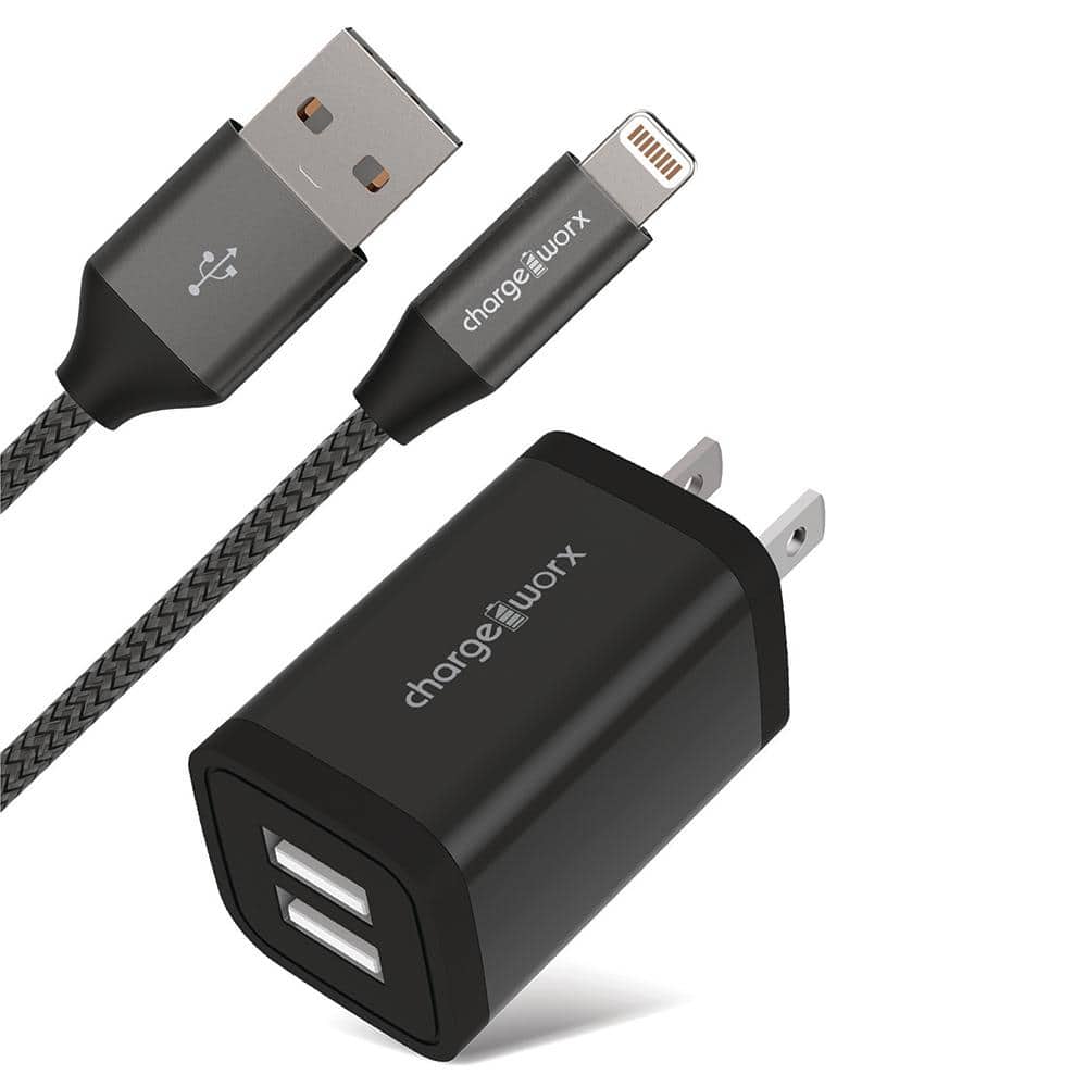CHARGEWORX Lightning Connector and Dual USB Charger CX3214BK - The Home ...