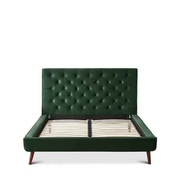 Ashcroft Furniture Co Alonzo Dark Green Solid Wood Frame Queen Size ...