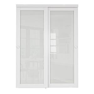 EH PUERTA 48 in. x 80 in. 1-Lite Mirror Glass White Finished MDF ...
