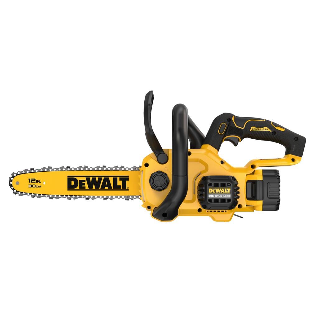 DEWALT 20V MAX 12in. Cordless Battery Powered Chainsaw Kit with (1) 5 ...