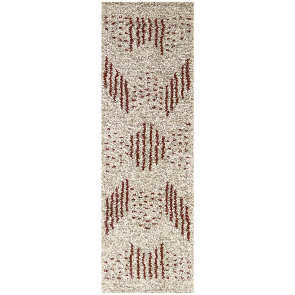 BALTA Kalpana White/Orange 2 ft. x 7 ft. Striped Runner Rug 3096015 ...