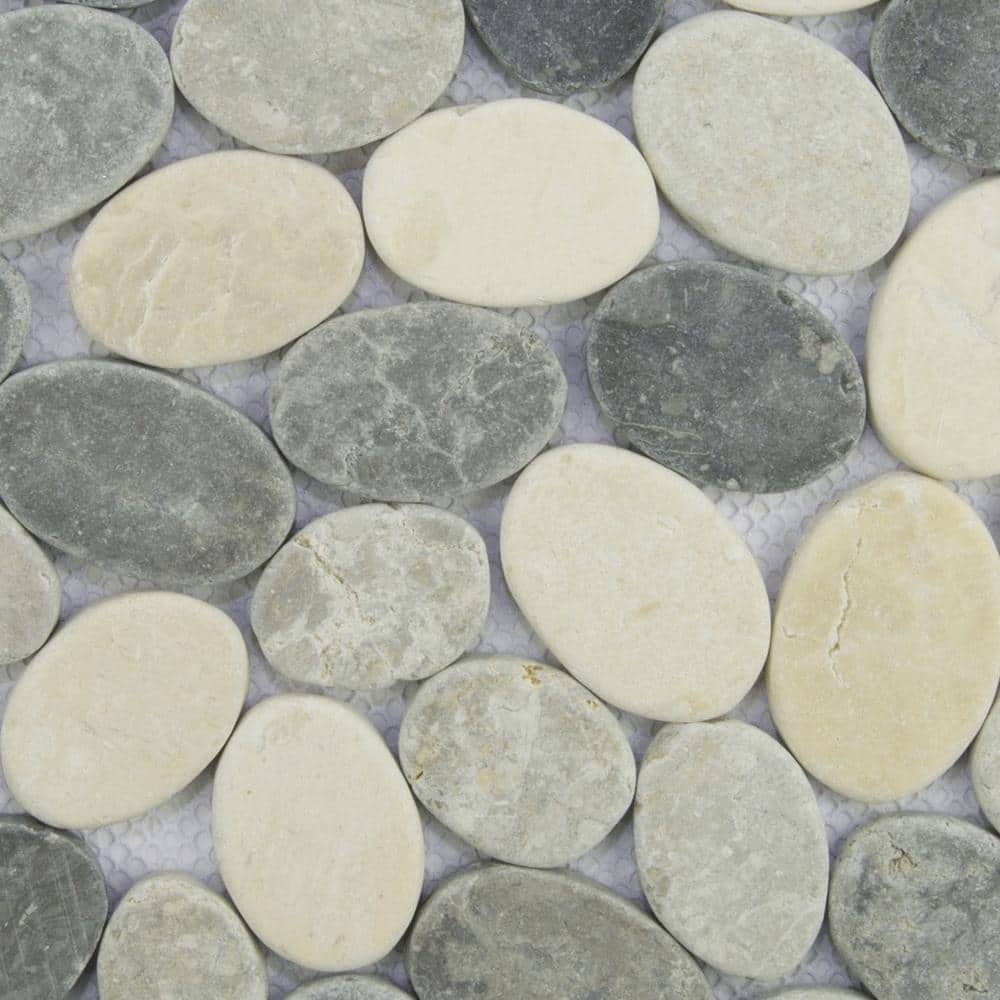 Reviews for TILE CONNECTION Pebble Marble Mosaic Tile Sample Color Off ...