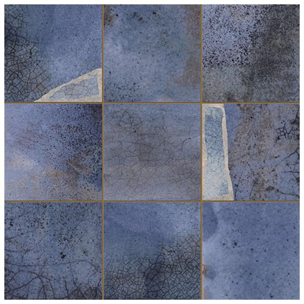 Merola Tile Kings Sea Blue 4-3/8 in. x 13 in. Ceramic Floor and Wall ...