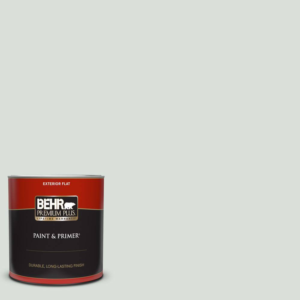 BEHR PREMIUM PLUS 1 qt. #N420-1 Juniper Breeze Flat Exterior Paint ...