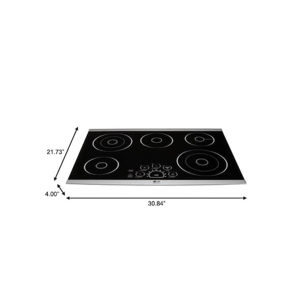 LG STUDIO 30 in. Radiant Electric Cooktop in Stainless Steel with 5 ...