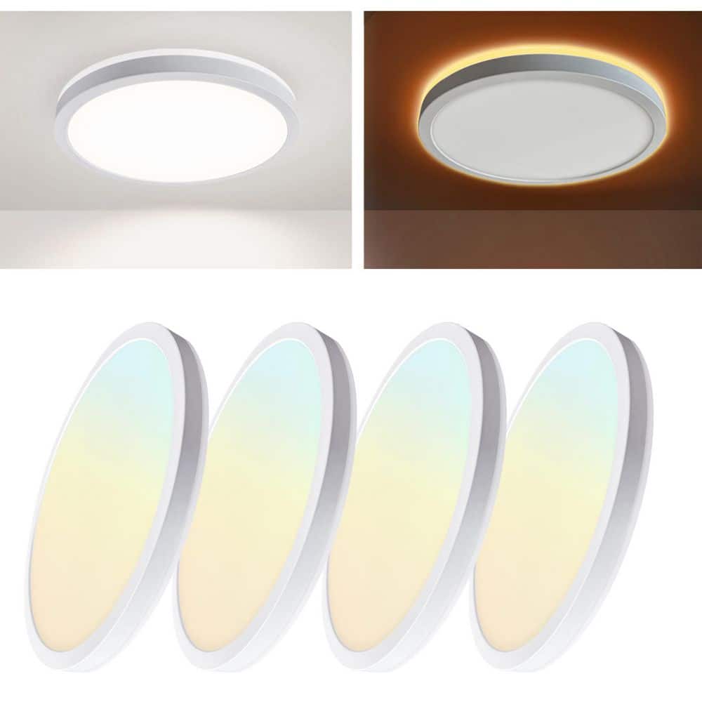 Sofiton 7 in. White Round 5 CCT Selectable Integrated LED Flush Mount ...
