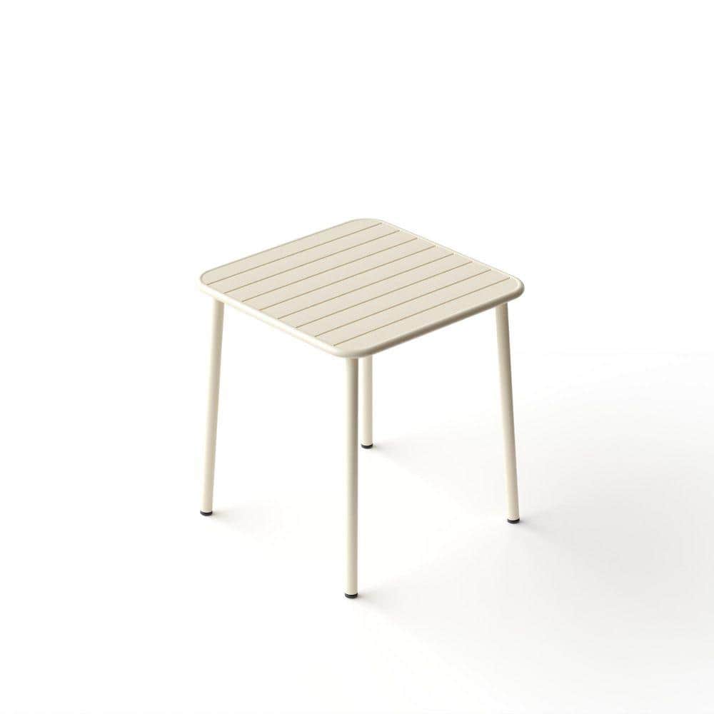 Zeus & Ruta Retro White Metal Square Outdoor Side Table HOP-298 - The ...