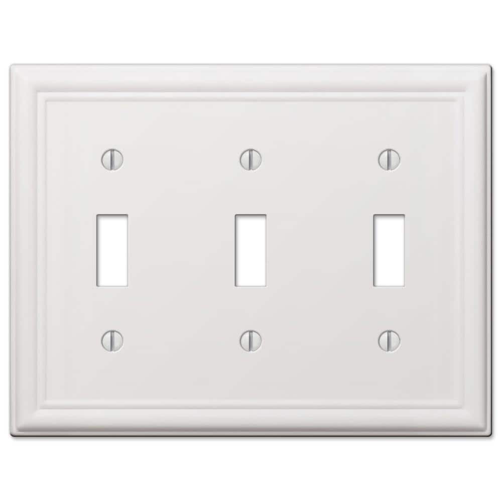 AMERELLE Ascher 3-Gang White Toggle Stamped Steel Wall Plate 149TTTWHD ...