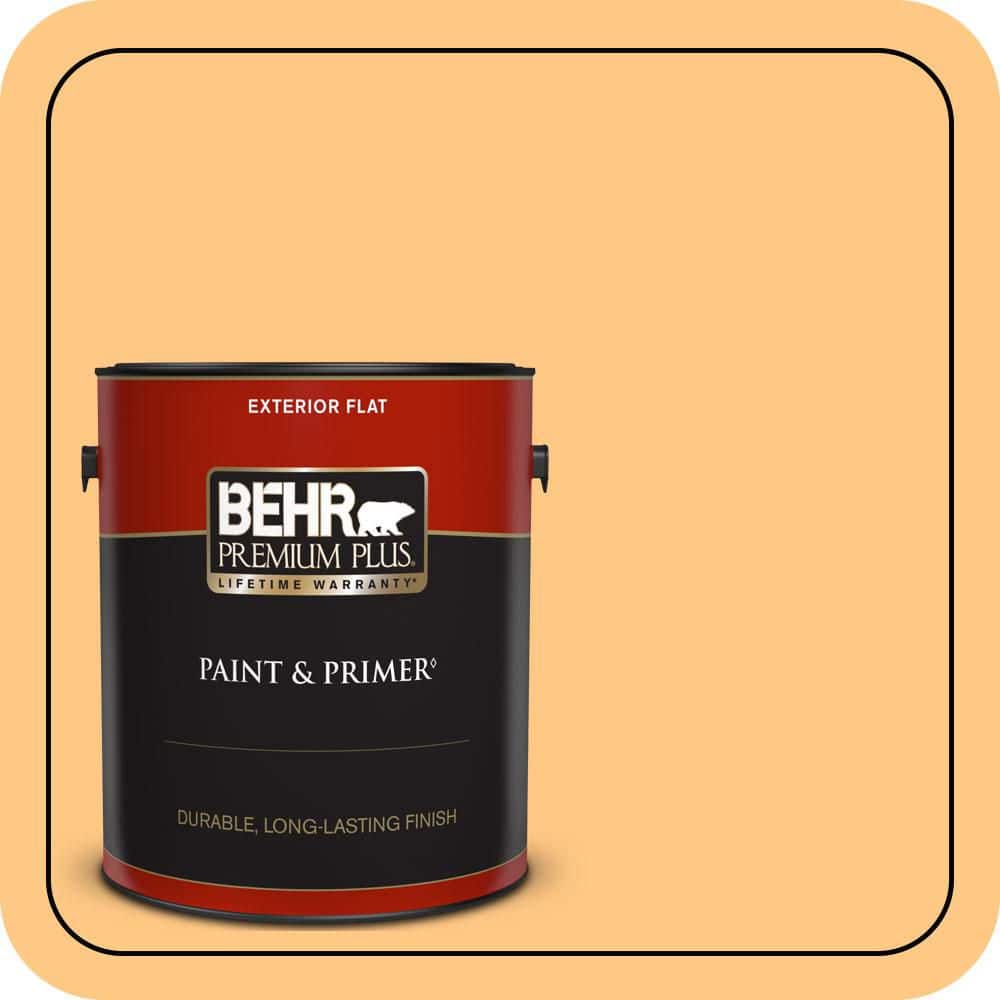 BEHR PREMIUM PLUS 1 gal. #290B-5 Torchlight Flat Exterior Paint ...