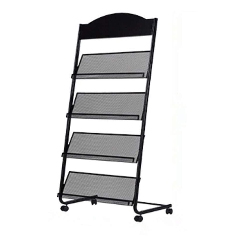 Afoxsos Black 24.8 in. x 57.87 in. Metal Magazine Rack Display and ...