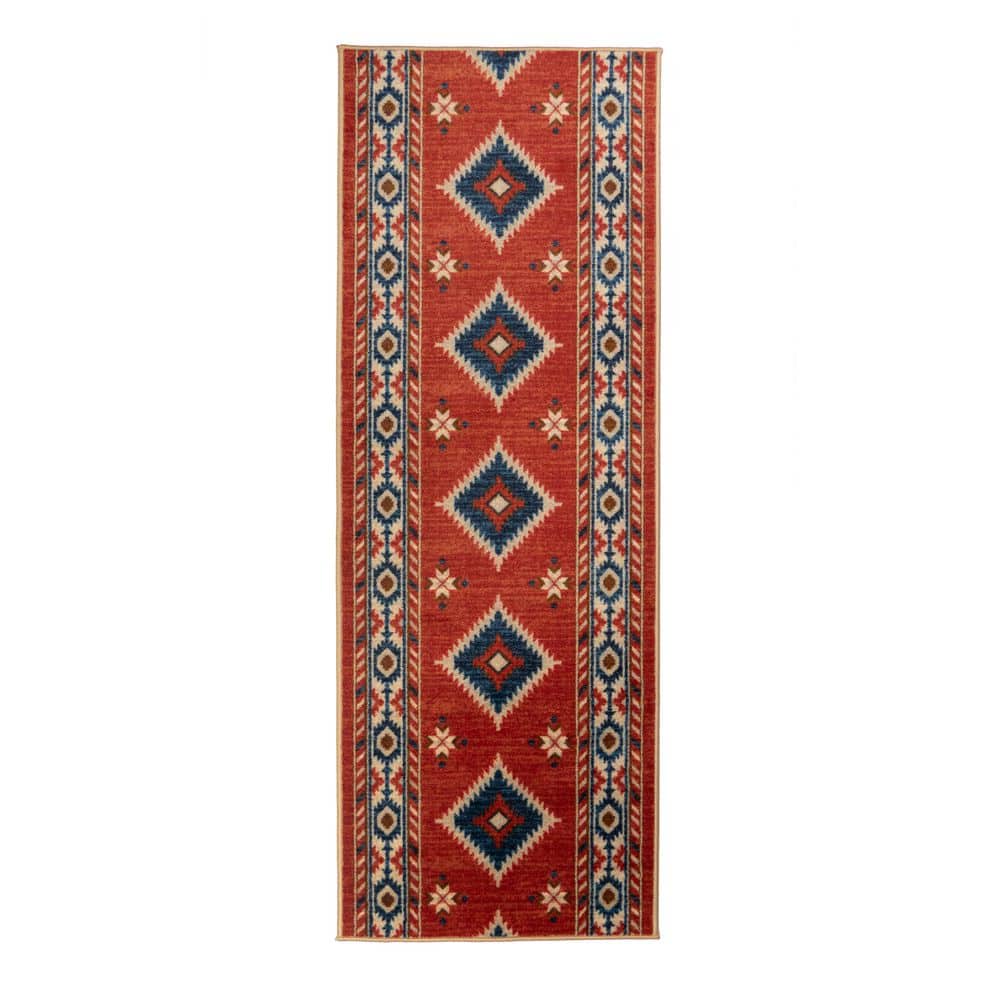 RugStylesOnline Custom Size Runner Rug Southwestern Native Red 26 in. W ...