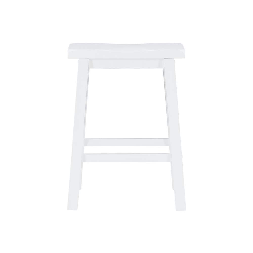 Powell Company Darby 24 in. Pure White Backless Wood Counter Stool with ...