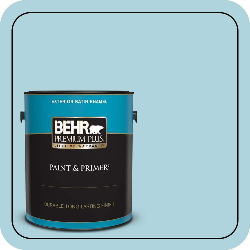 BEHR PREMIUM PLUS 1 gal. #MQ4-55 Balboa Satin Enamel Exterior Paint ...