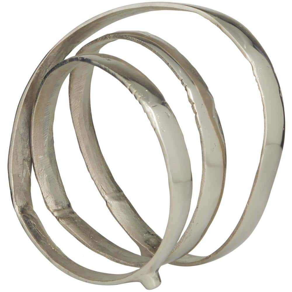 Litton Lane 7 in. x 13 in. Silver Aluminum Looped Abstract Sculpture ...
