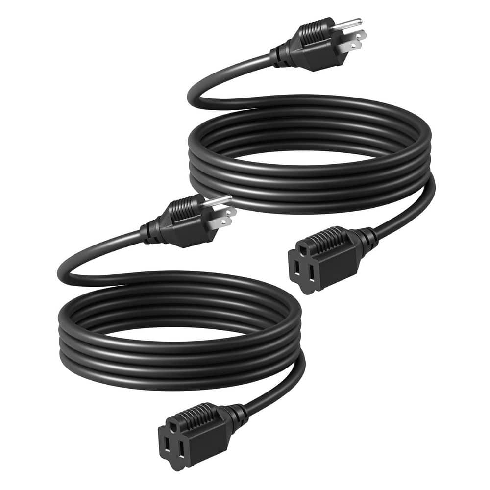 2 Pack 6 ft. 1625W 16 AWG 1-Conductor SJTW Outdoor Indoor Braided ...