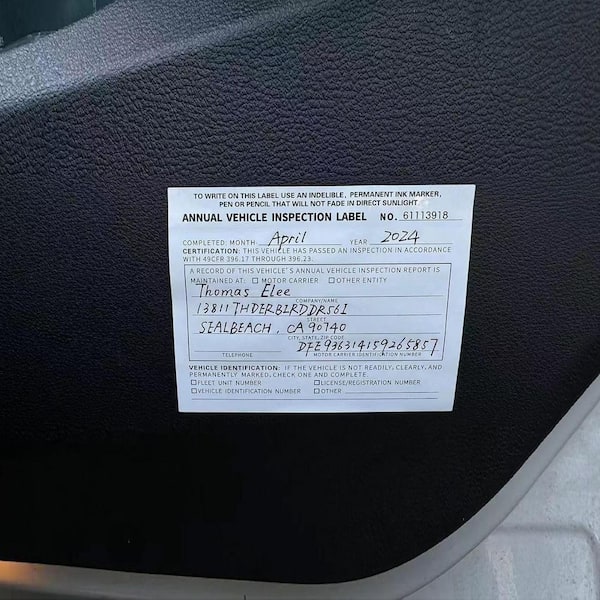 25 Pack Buck Annual Vehicle Inspection Label, 2-Ply Adhesive