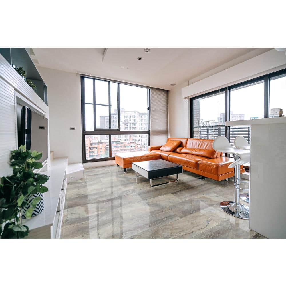 Buy Tuscany Azul 12 in. x 24 in. Polished Porcelain Stone Look Floor ...