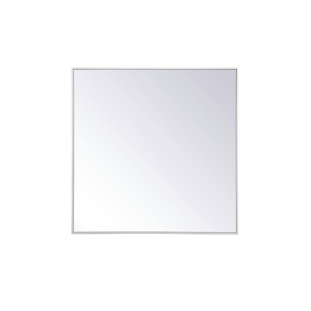 Medium Rectangle White Modern Mirror (36 in. H x 36 in. W) WM87272White ...