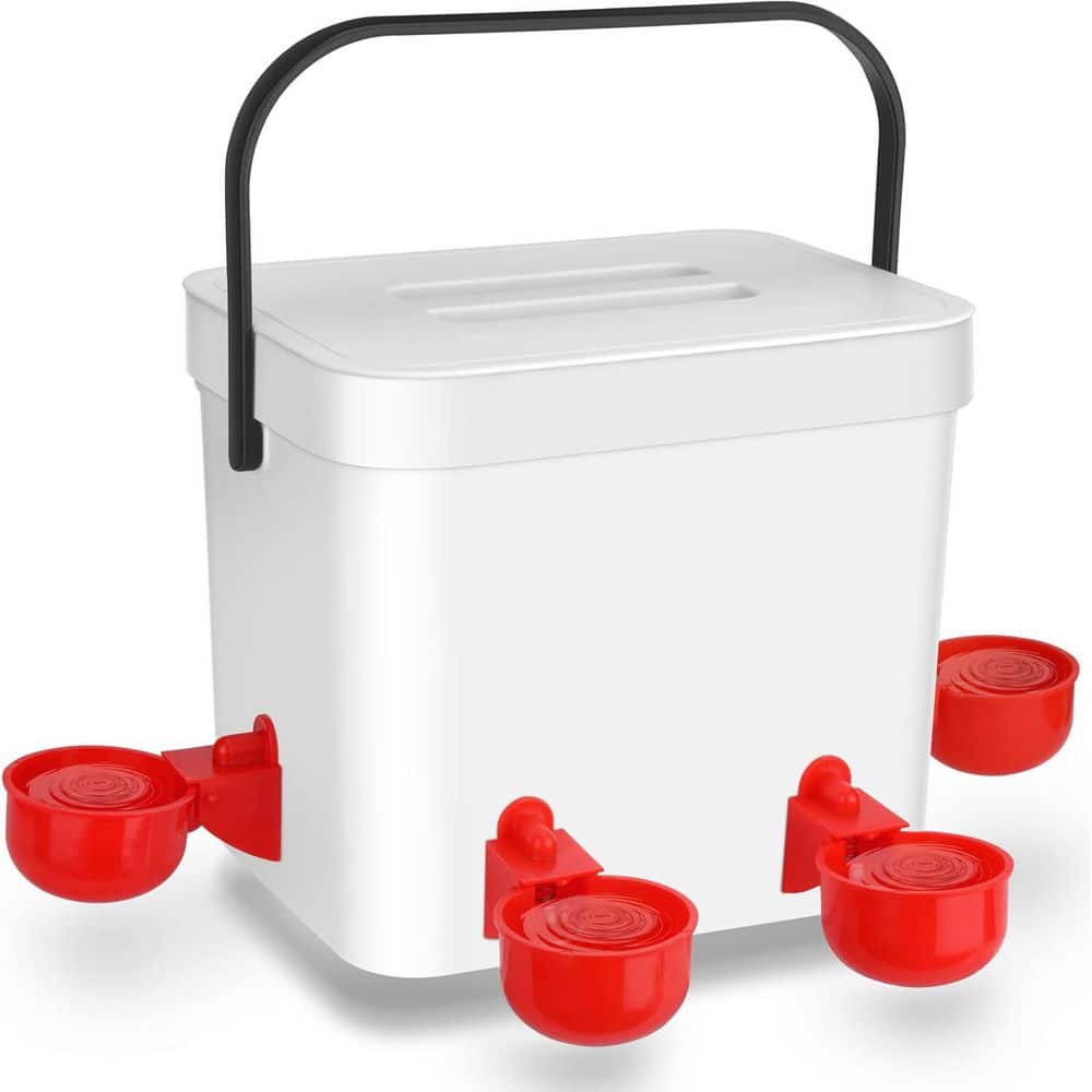 N/A 2 Gal. Automatic Poultry Waterer with 4 Cups Eco-Friendly BPA Free ...