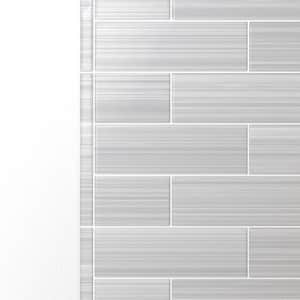 ABOLOS Modern Design Smokey Gray 3 in. x 6 in. Glossy Glass Subway Wall ...