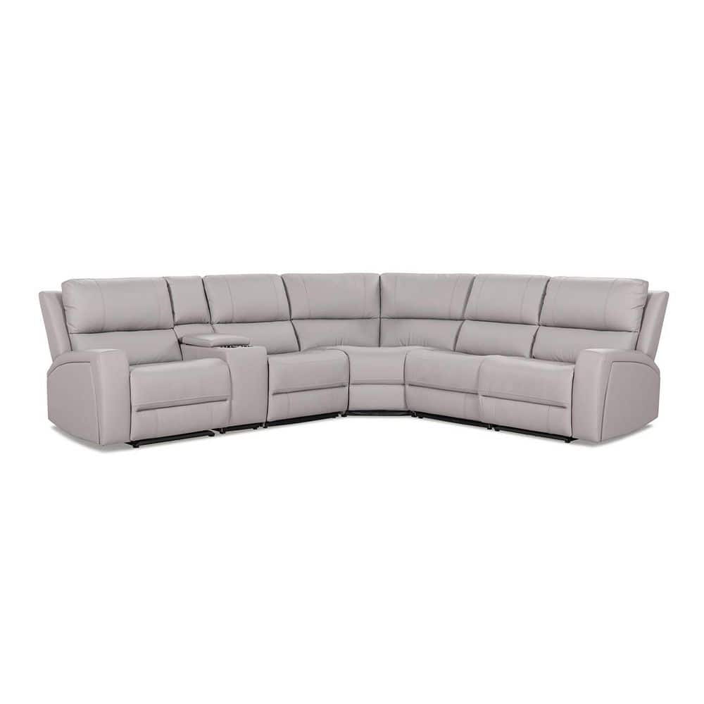 Jennifer Taylor 122 in. Modern Power Motion 6-Piece Reclining Slope Arm ...