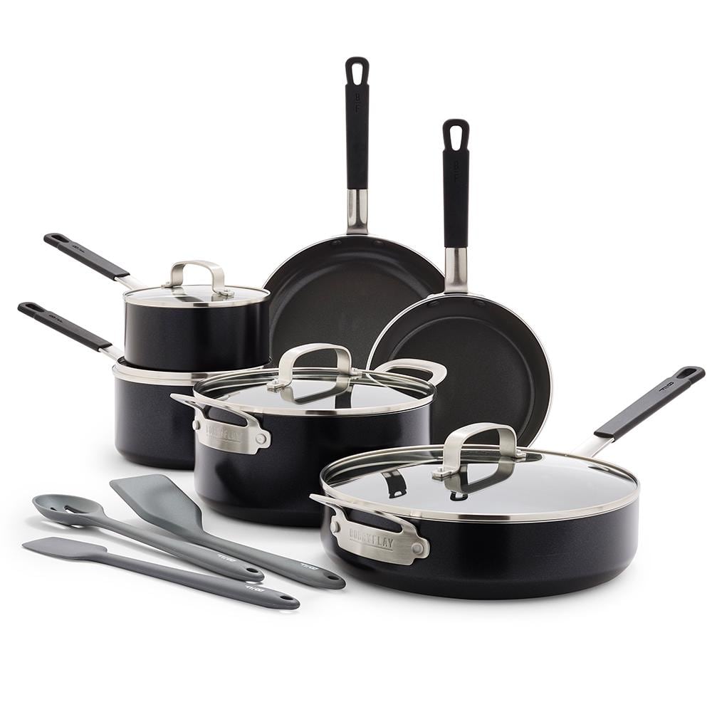 GreenPan Bobby Flay 13 Piece Ceramic Non-Stick Cookware Set in Black ...