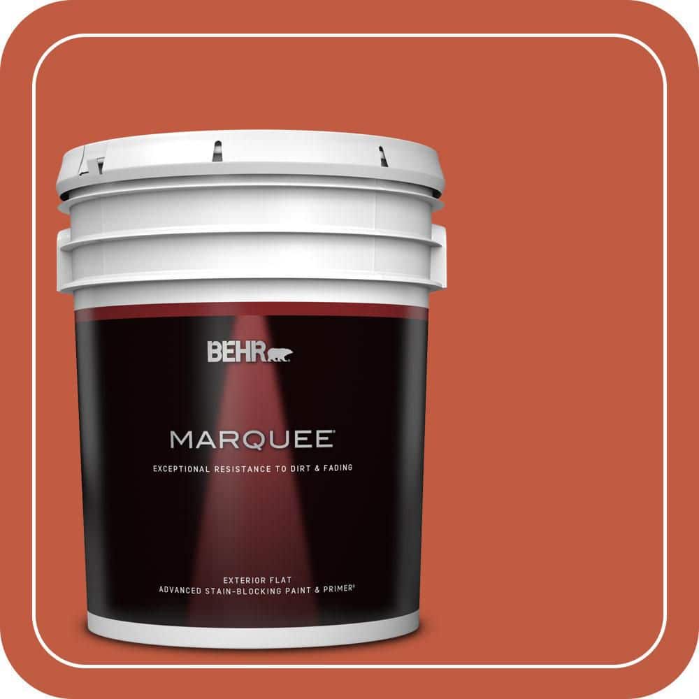 BEHR MARQUEE 5 gal. #M180-7 Deep Fire Flat Exterior Paint & Primer ...