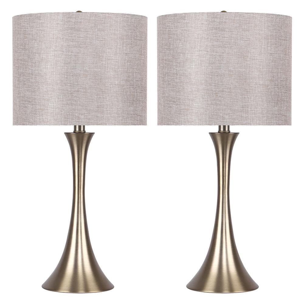 GRANDVIEW GALLERY 24.25 in. Gold Plated Table Lamps with Sparkly Golden ...
