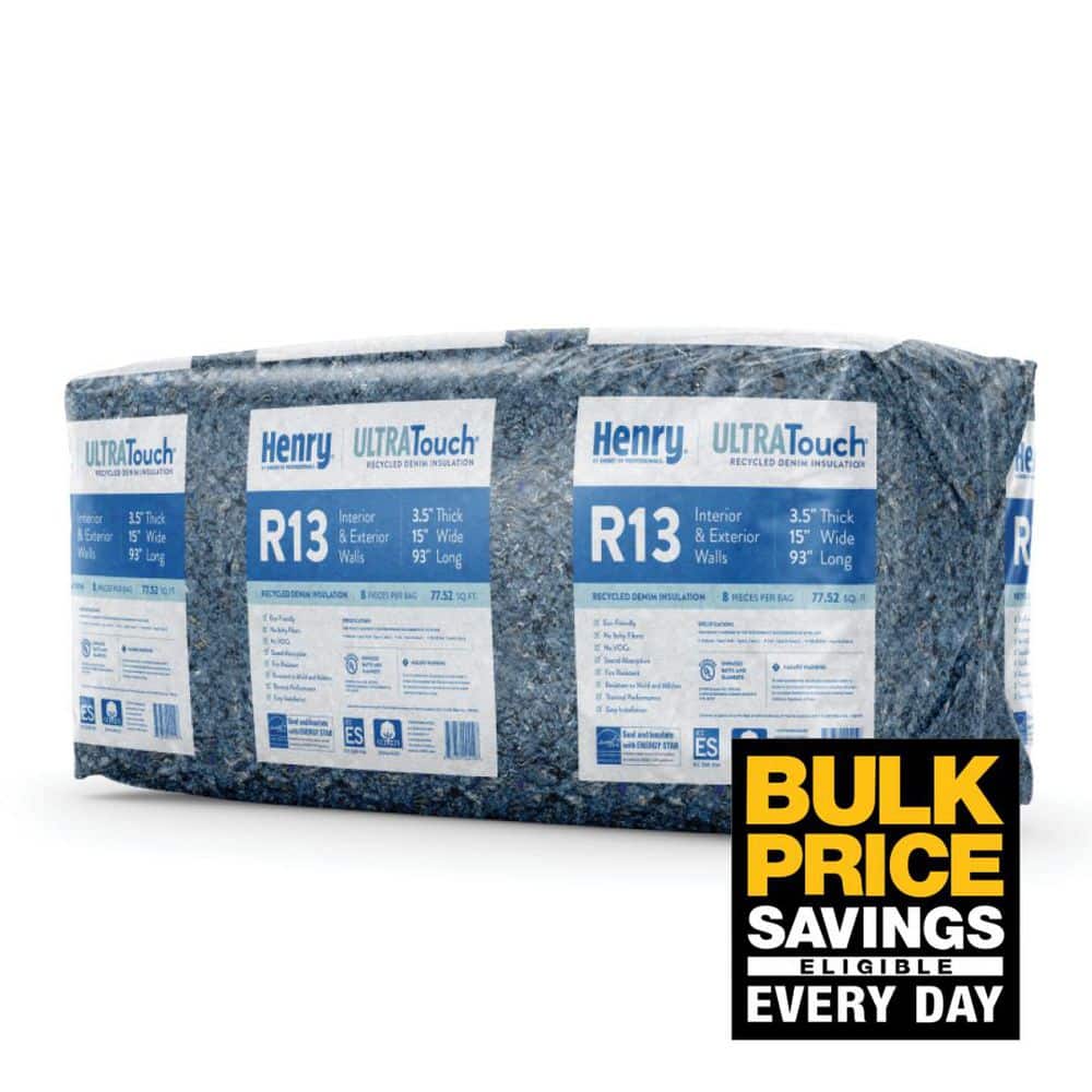Henry R-13 ULTRATouch Recycled Denim Insulation Batt 15 in. x 93 in ...