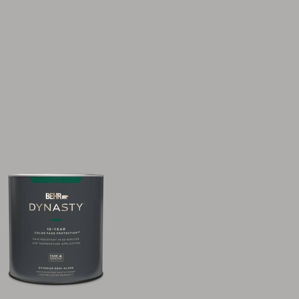 BEHR DYNASTY 1 qt. #N520-3 Flannel Gray Semi-Gloss Enamel Exterior ...