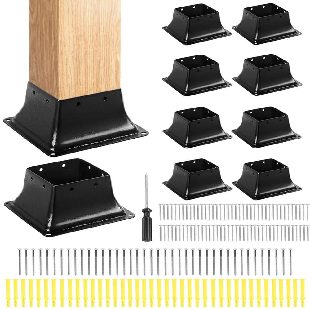 Afoxsos Heavy Duty Powder-Coated 4 x 4 Post Base for Deck Railing ...