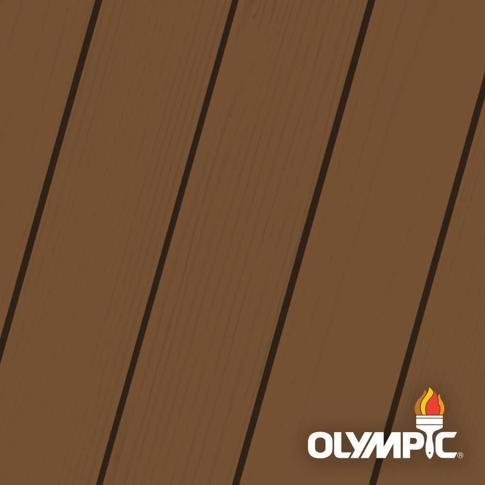 Olympic Elite 3 gal. Chestnut Brown Solid Advanced Exterior Stain and ...