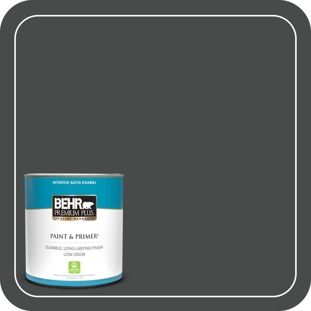 BEHR PREMIUM PLUS 1 qt. #N450-7 Astronomical Satin Enamel Low Odor ...