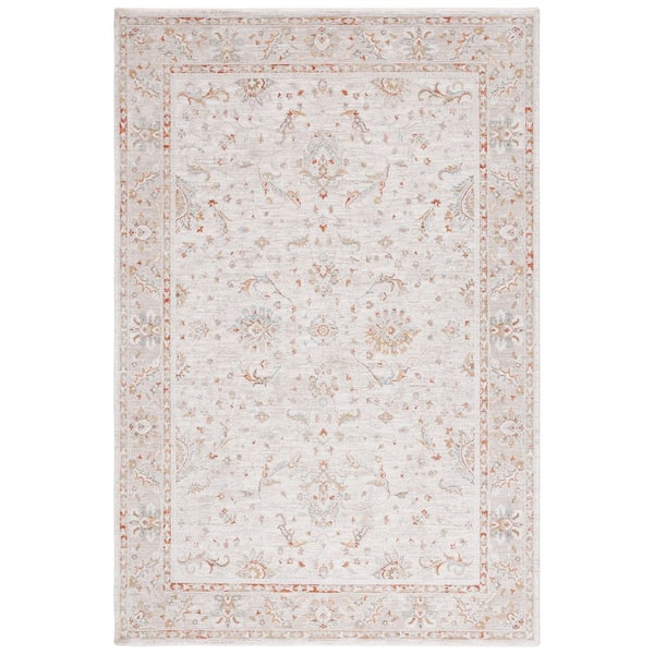 SAFAVIEH Culture 9 ft. x 12 ft. Ivory/Rust Ornate Border Area Rug ...