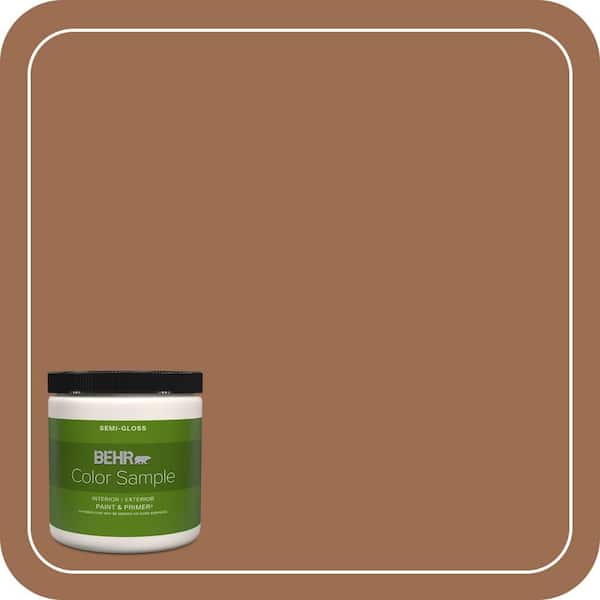 BEHR PREMIUM PLUS 8 oz. #PMD-88 Sorrel Brown Semi-Gloss Interior ...