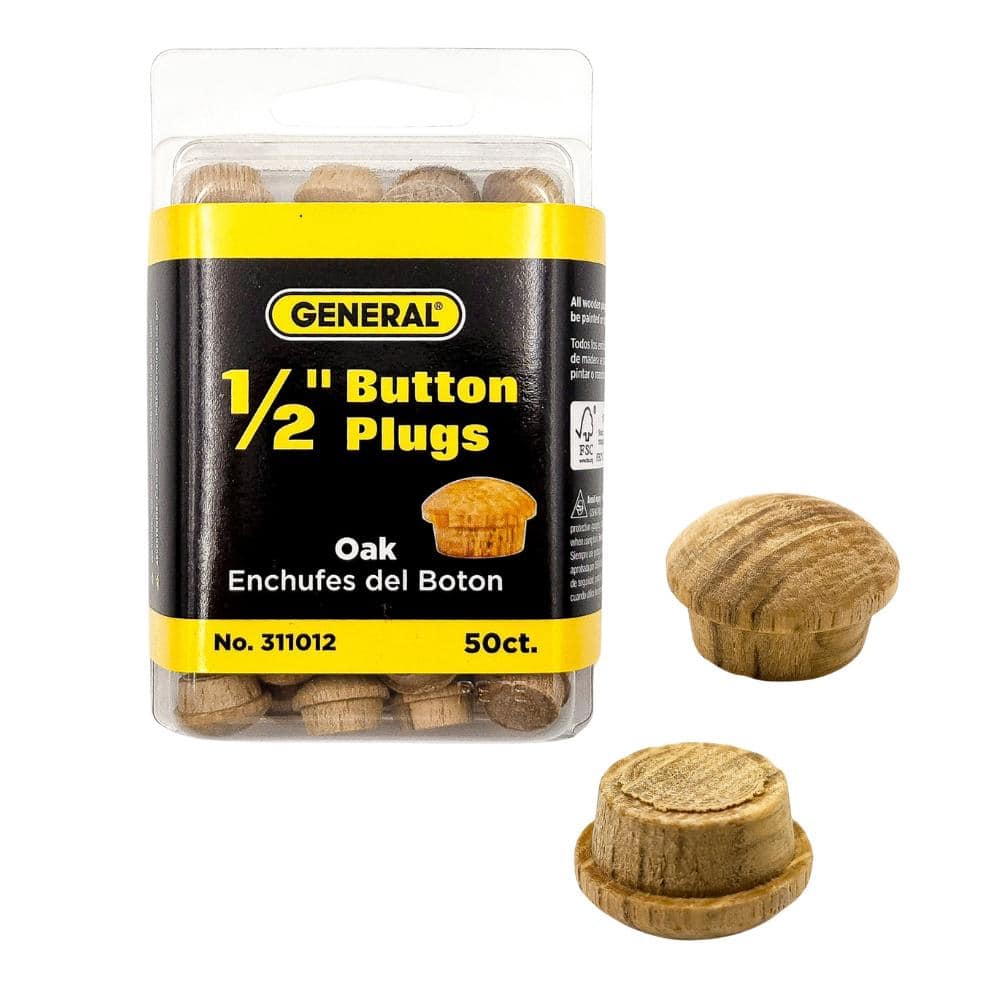 General Tools 1/2 in. Oak Button Plugs 311012 - The Home Depot