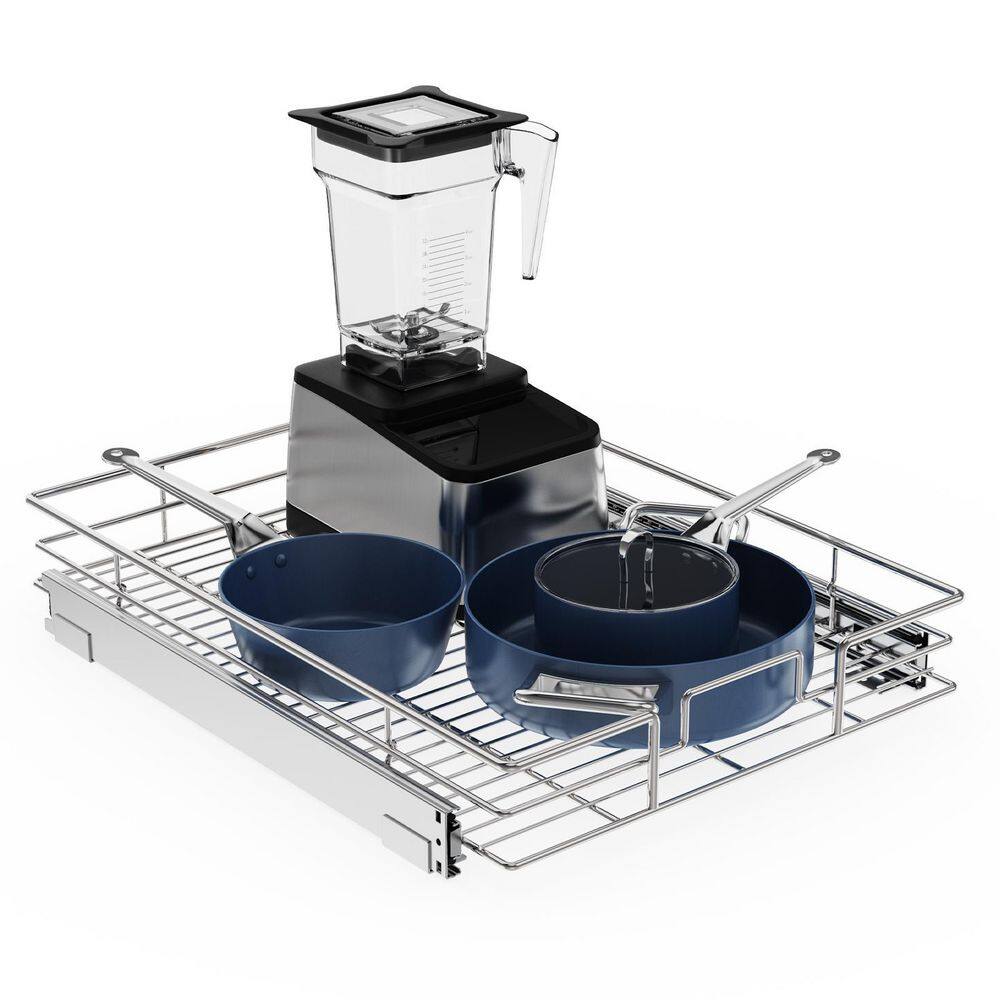 Reviews for HOMLUX 17 in. W x 21 in. D Silver Metal Pull Out Cabinet ...