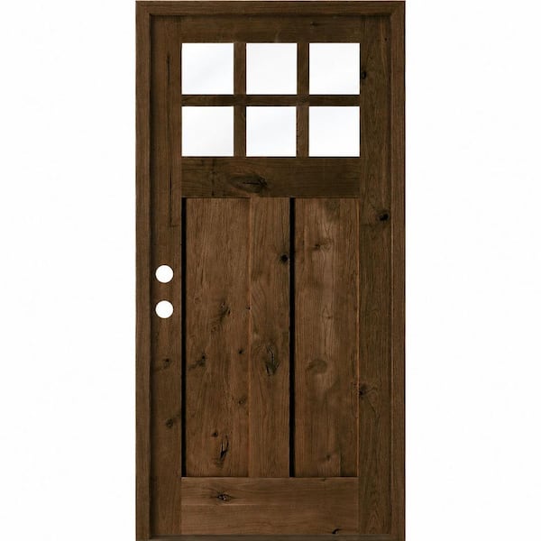 Krosswood Doors 36 in. x 80 in. Craftsman Knotty Alder Right-Hand ...